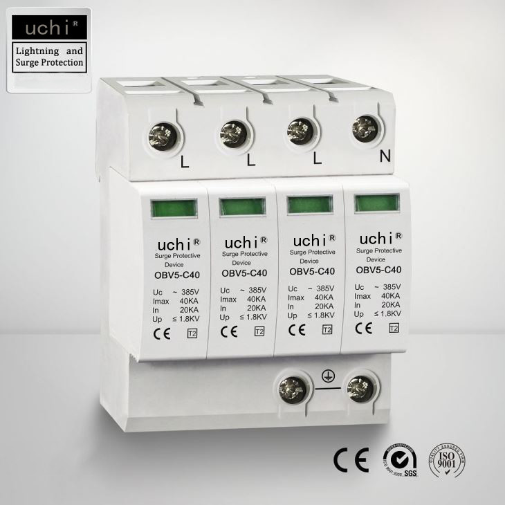 AC drives Type 2 Surge Protector , Uc 385V Earthing Lightning ...